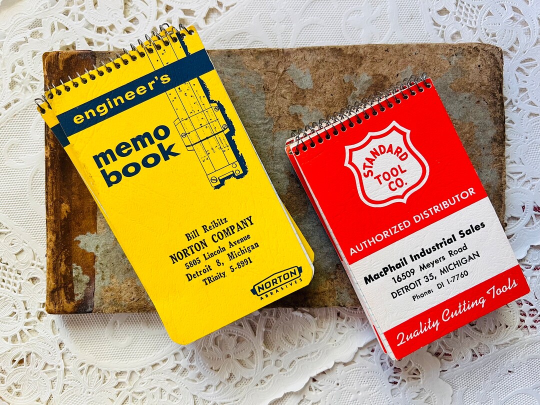 Vintage Small Grid Spiral Memo Notebooks, Business Giveaway, Detroit ...