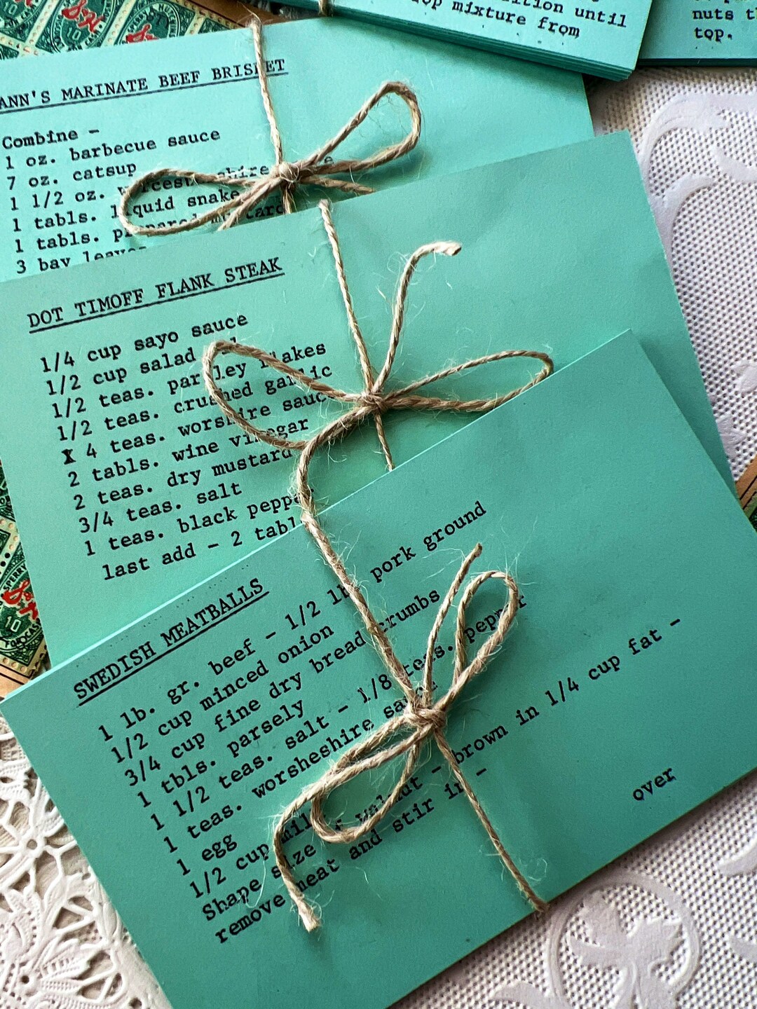 Hand Typed Vintage Recipes, Baker's Dozen, With One S&H Stamp Page - Etsy