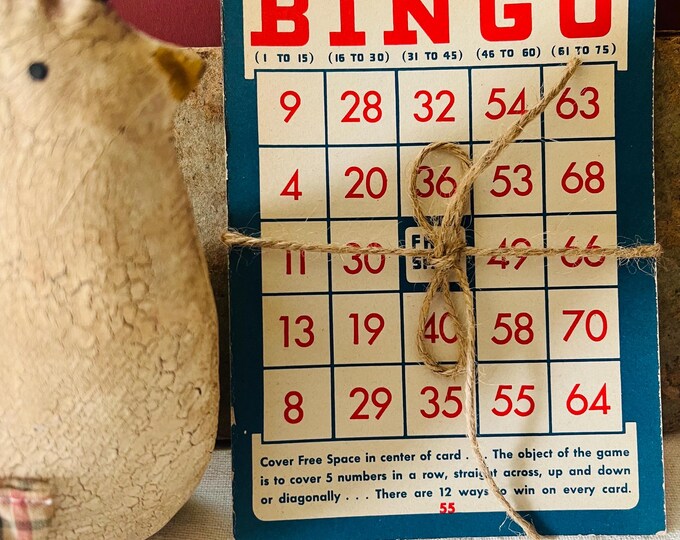 4 Red, White and Blue Bingo Cards, Prim Patriotic Display, Bowl Fillers ...