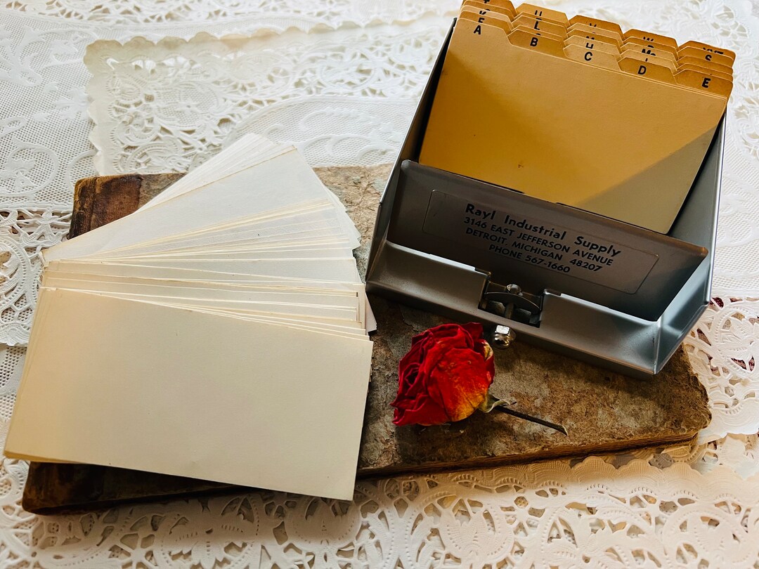 Vintage Small Metal File, Adjustable, 2x4 Index Cards, Business ...