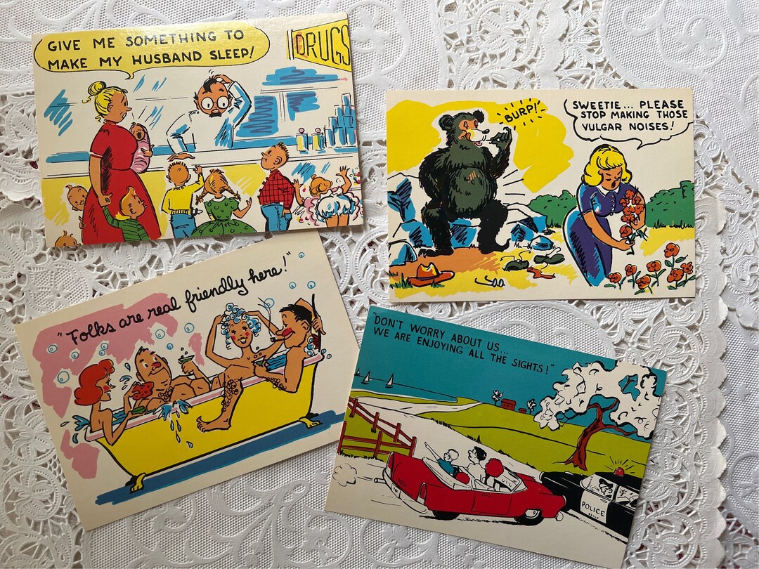 4 Vintage Adult Humor Postcards Detroit Michigan Souvenir - Etsy