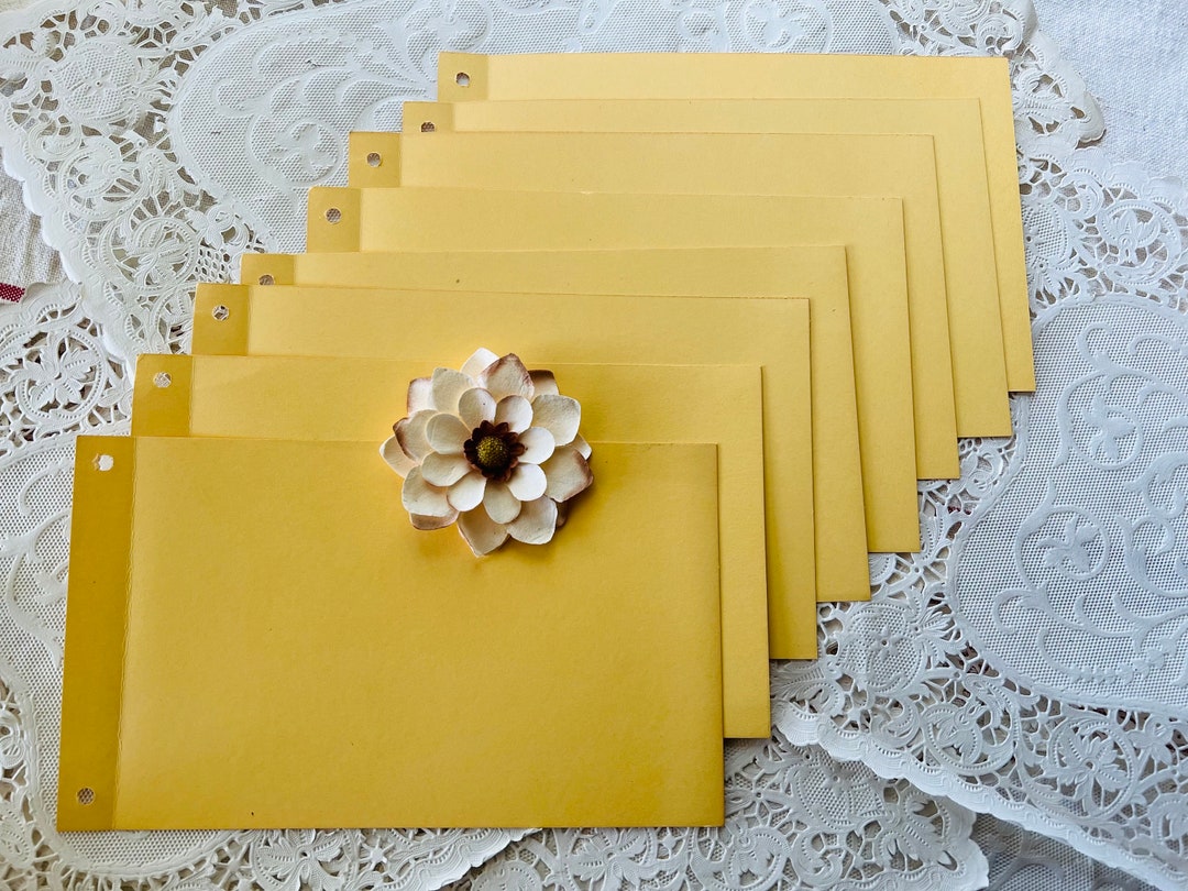 8 Vintage Buff Ledger Insert Pages, 8 1/2x5 1/4, Two-holed, Junk ...