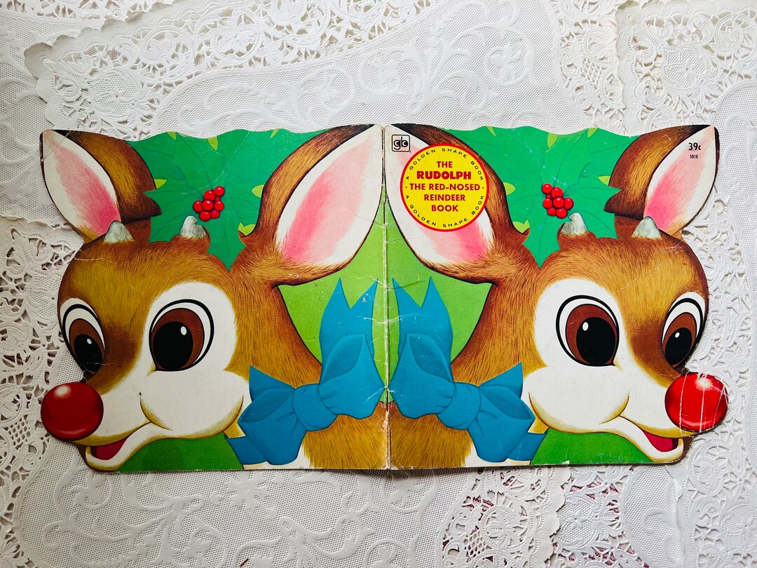 Vintage Rudolph the Red Nosed Reindeer Book, Golden Shape Book ...