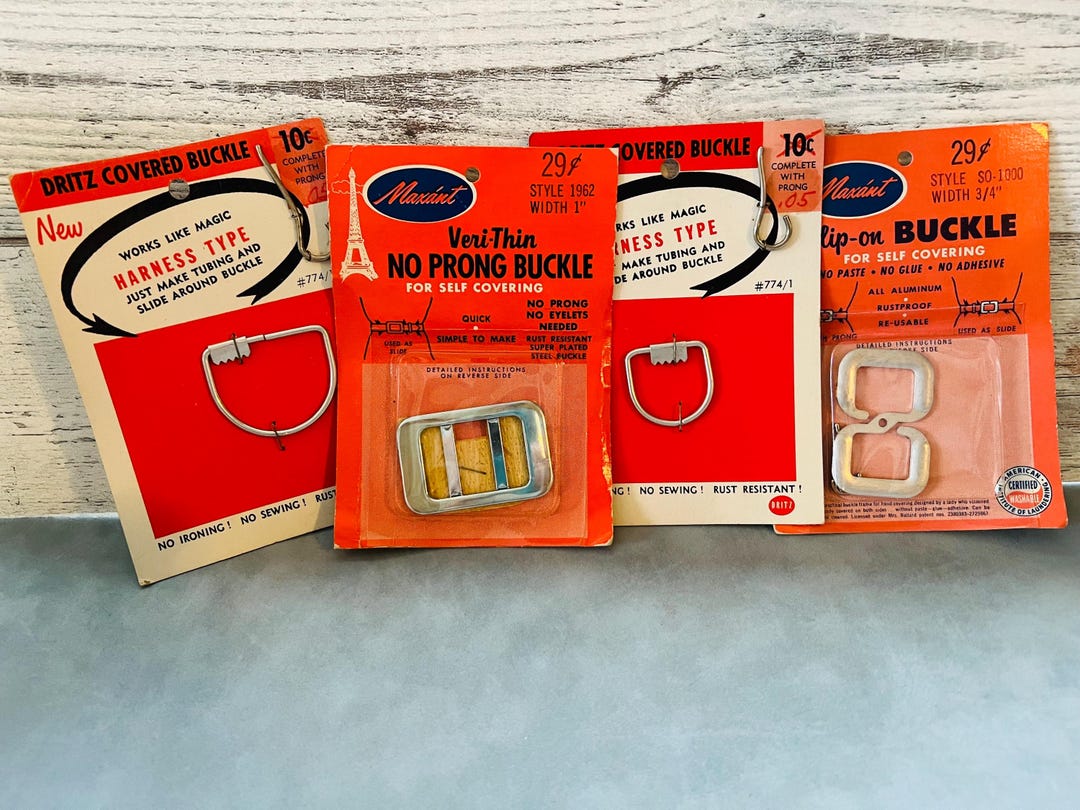 Vintage Bulk Lot, 4 Belt Buckle Kits, Unopened, NIP, Dritz and Maxant ...