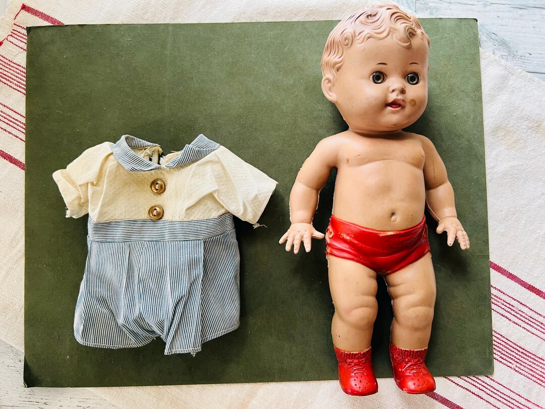 Vintage Sun Rubber Squeak Doll With One Piece Short Outfit - Etsy