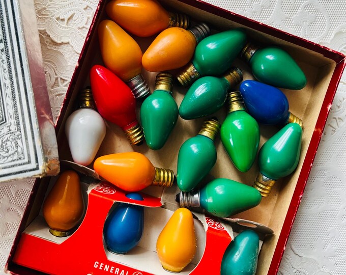 Vintage Lot of 19 Christmas Colored Light Bulbs in Box - Etsy