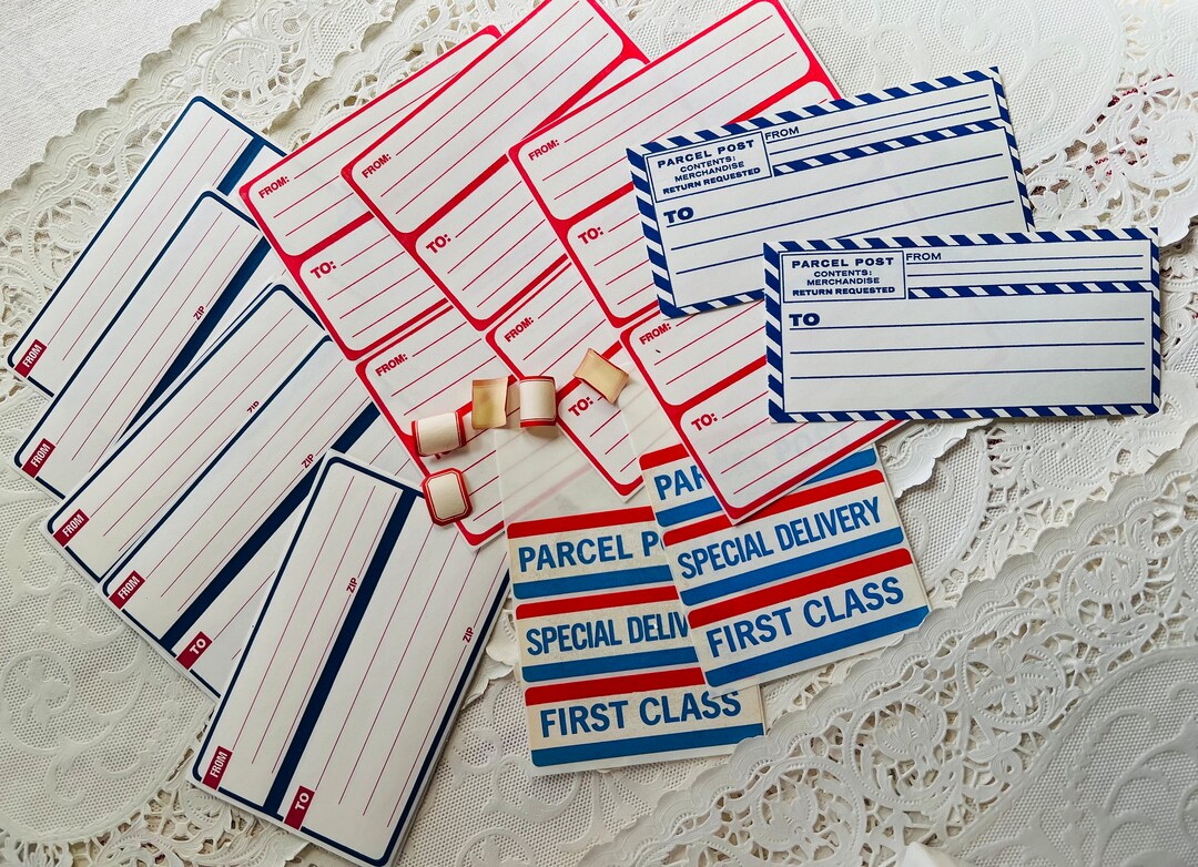 26 Vintage Assorted Gummed and Self-sticking Address Labels, Some ...
