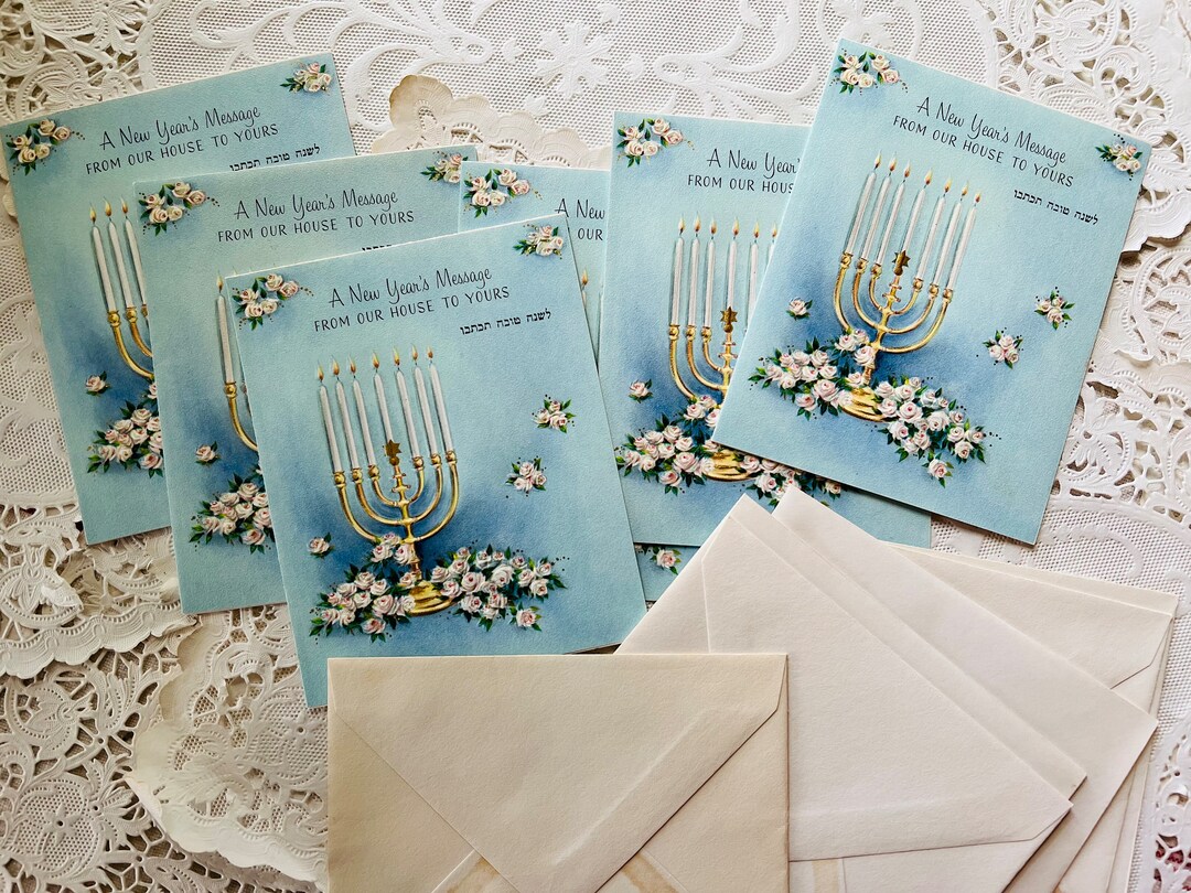 Gorgeous Vintage Jewish Hallmark New Year Cards, NOS, Set of Six - Etsy