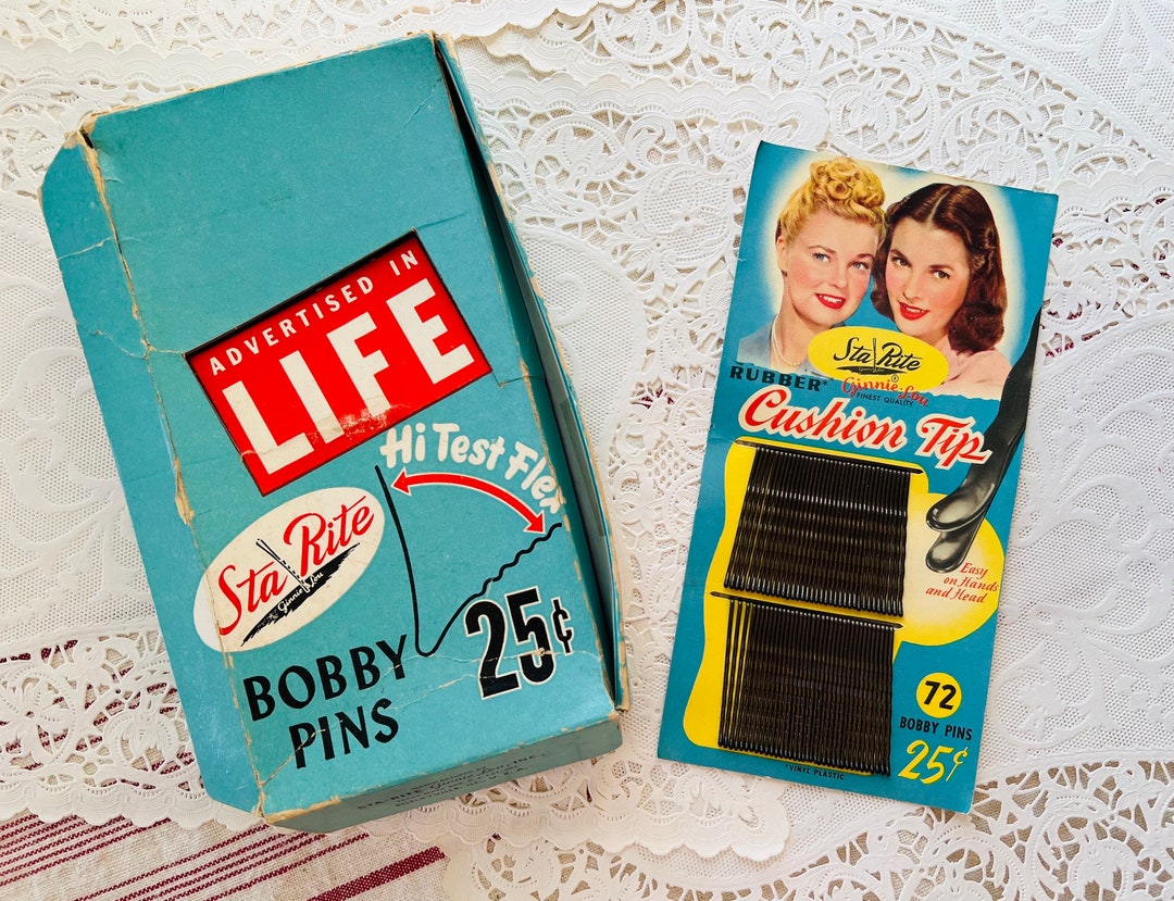 Vintage Store Display Bobby Pin Box With Sta Rite Bobby Pins Inside ...