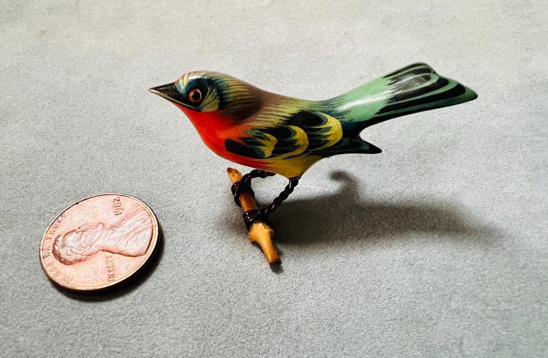 Gorgeous Takahashi Handcrafted Wood Eastern Bluebird Pin, Wired Legs ...