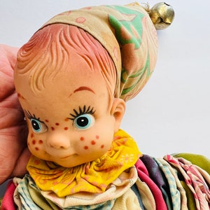 Vintage Yo Yo Doll With Rubber Face With Freckles, Bells and Button ...