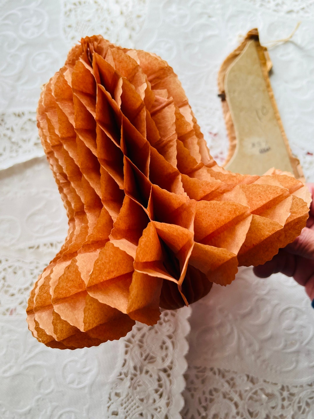 Two Vintage, Tissue Paper Honeycomb Bells. Natural Color, Folding - Etsy