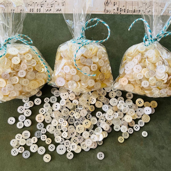 White Buttons - Etsy