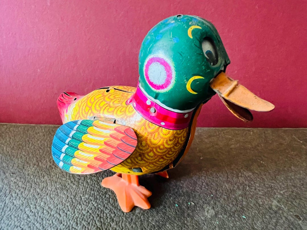 If Only He Could Walk, Vintage Japan Windup Tin Duck for Assemblage - Etsy