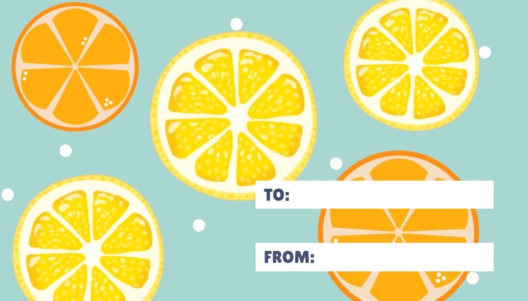 Printable Citrus Themed Gift Tags - Etsy