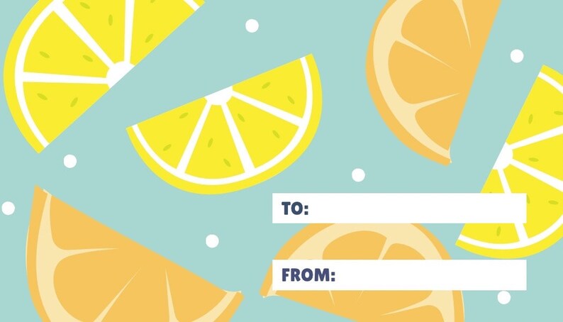 Printable Citrus Themed Gift Tags - Etsy