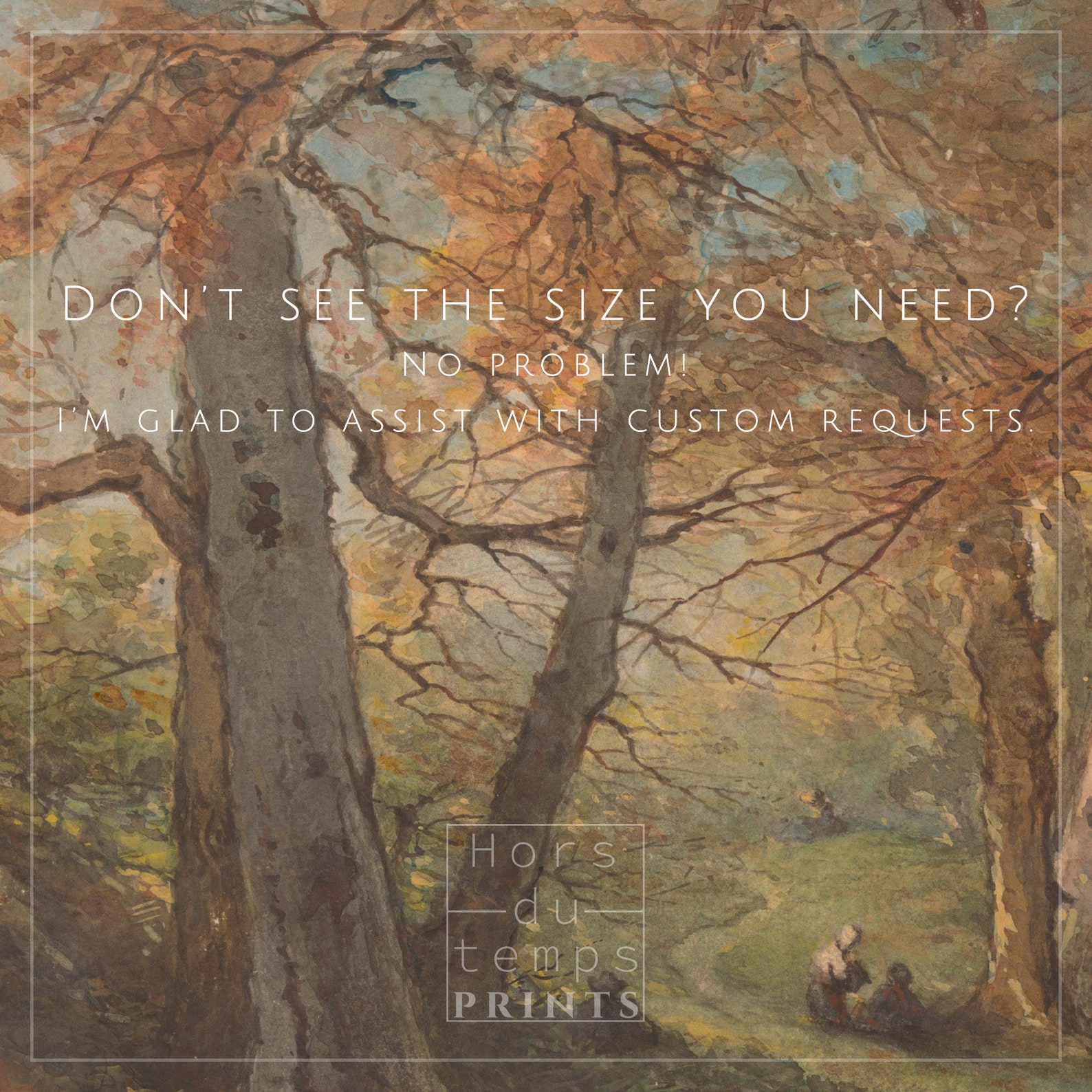 Antique Autumn Tree Forest Landscape Painting, Muted Farmhouse Rustic ...
