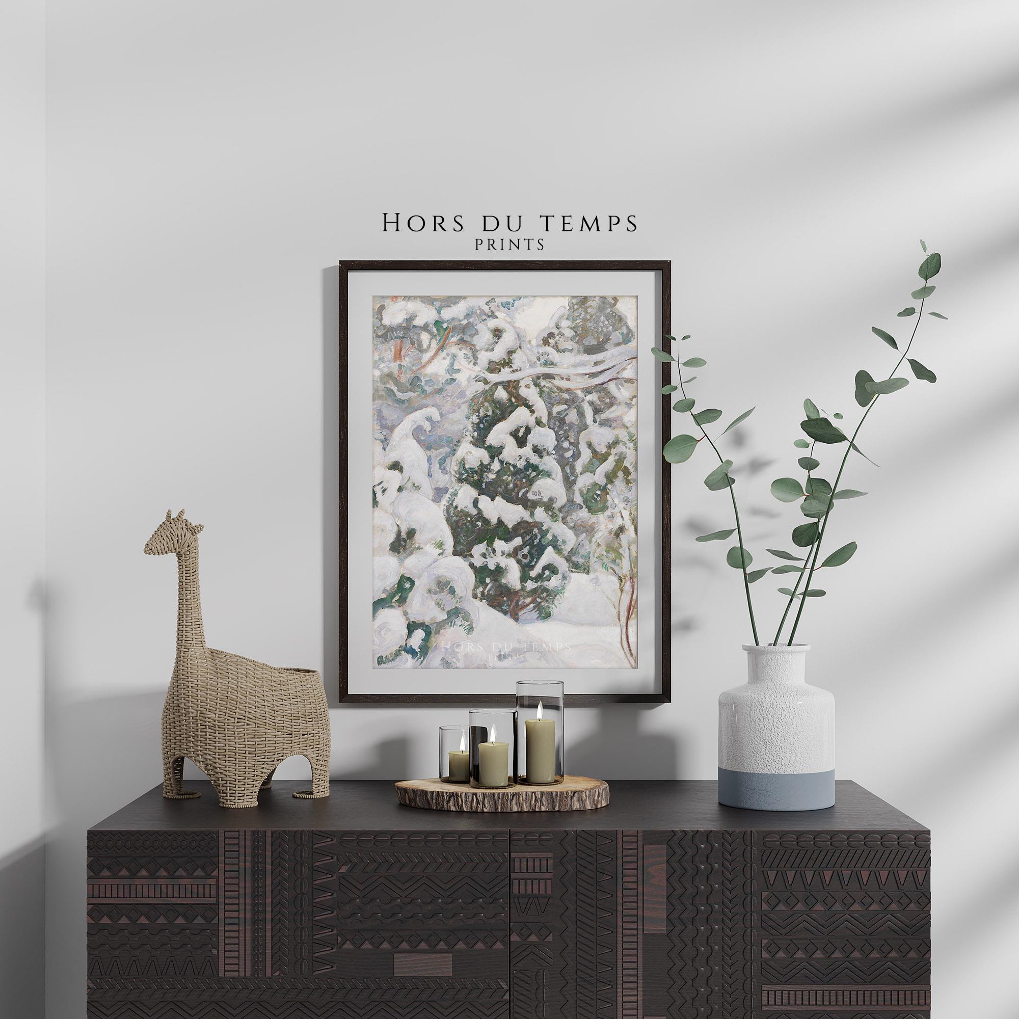 Juniper Tree Painting, PRINTABLE Cottagecore Holiday Vintage Art, Muted ...