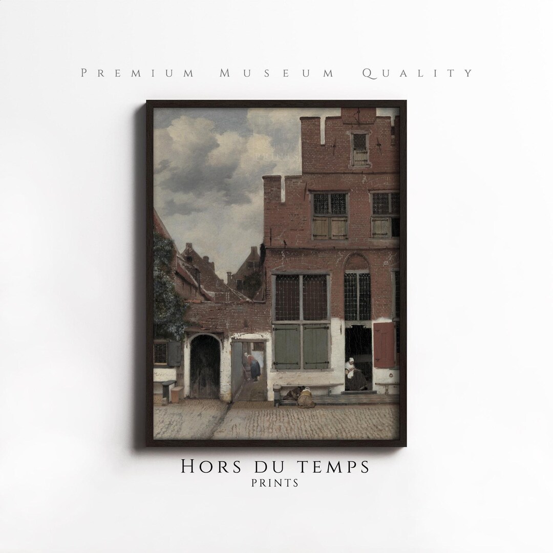 Historic Dutch Street Scene, PRINTABLE Vintage Art, Muted Tones Village ...