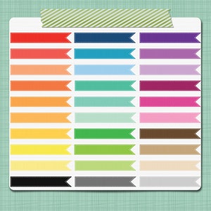 Colorful Stitched Ribbon Banners clipart for digital | Etsy