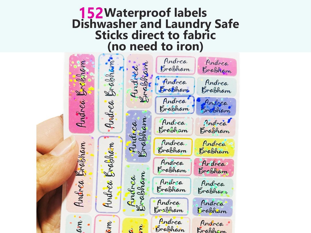 152 Waterproof Name Labels: Daycare and School Supply Dishwasher Safe ...