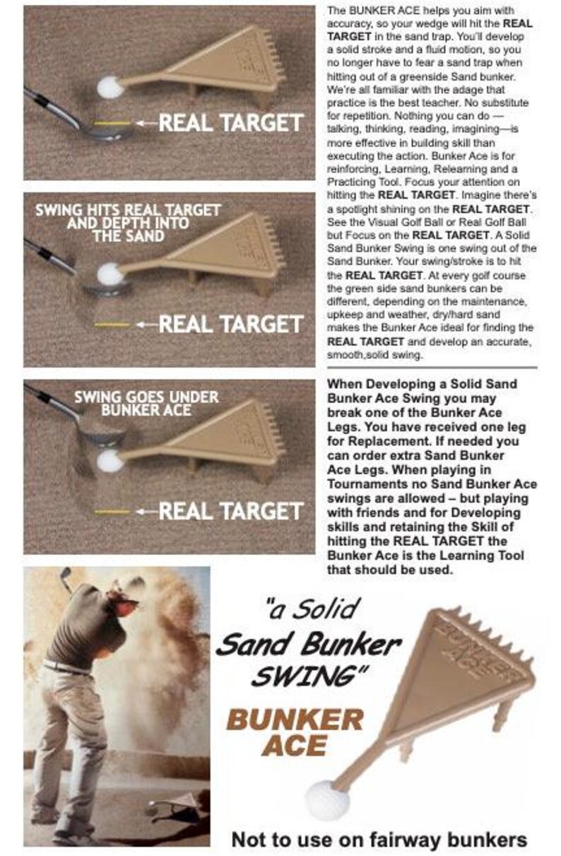BUNKER ACE Golf Training Practice Tool for Sand Bunker and Chipping - Etsy