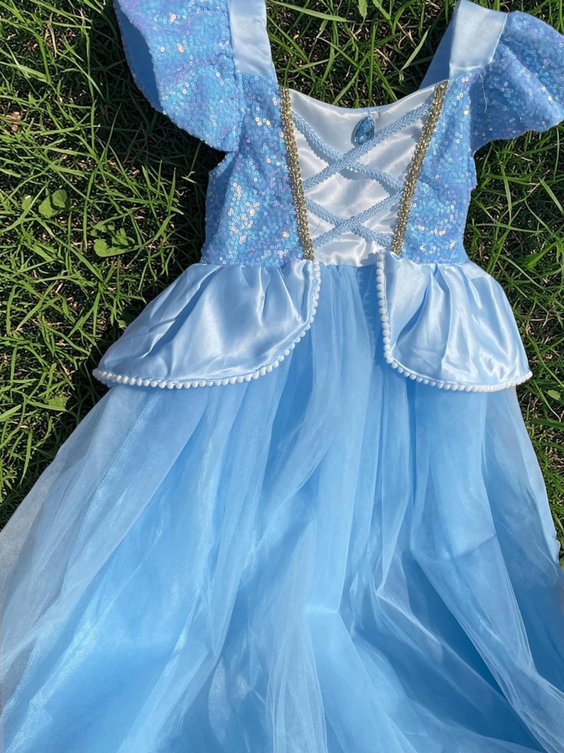 Cinderella Dress for Girls – Blue Princess Gown With Full Skirt - Etsy