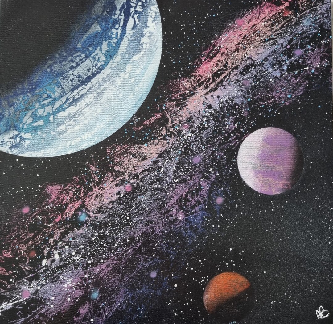 Purple Nebula - Spray Paint Art - Etsy