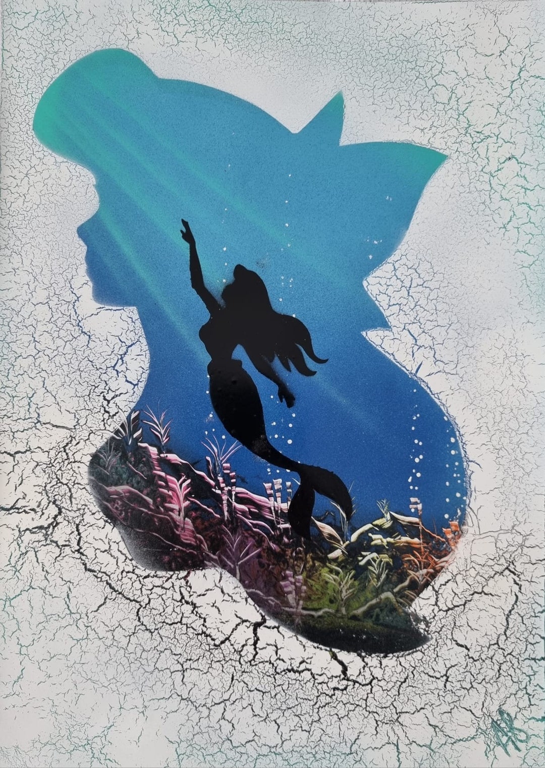 The Little Mermaid Spray Paint Art - Etsy