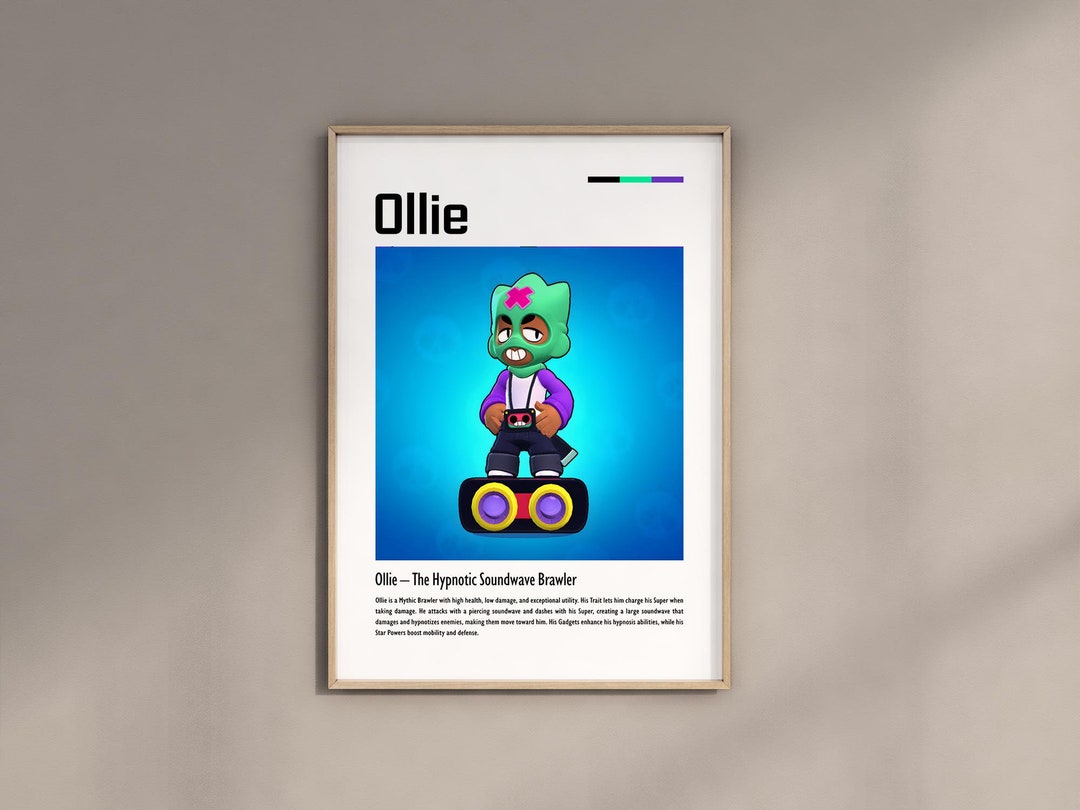 Brawl Stars Poster Ollie Digital Poster Brawl Stars Clipart Brawl Stars Instant Download Kids ...