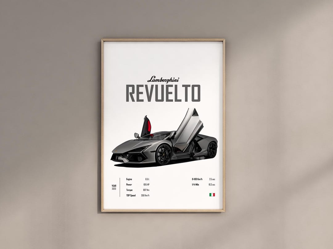 Lamborghini Revuelto Car Poster: Kids Room Decor (digital Download) - Etsy