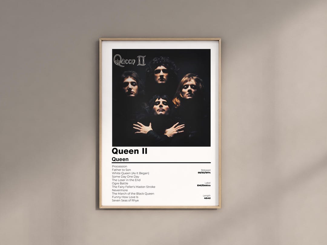 Queen II Album Cover Print Album Poster Digital Download Minimalist ...