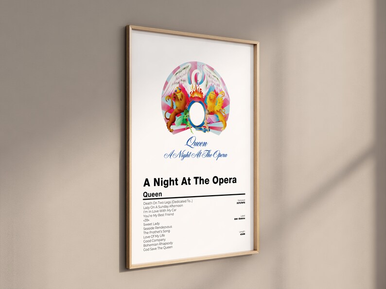 Queen A Night at the Opera Album Cover Print Album Poster Digital ...