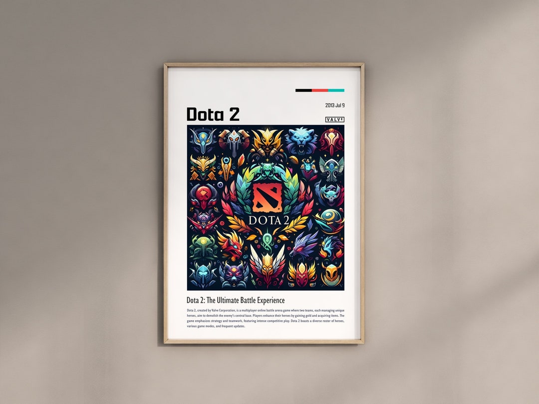 Dota 2 Poster Gaming Room Poster Print Game Video Games Digital Poster ...