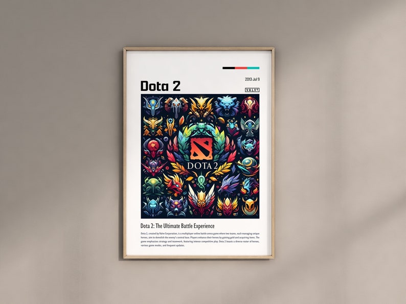 Dota 2 Poster Gaming Room Poster Print Game Video Games Digital Poster ...