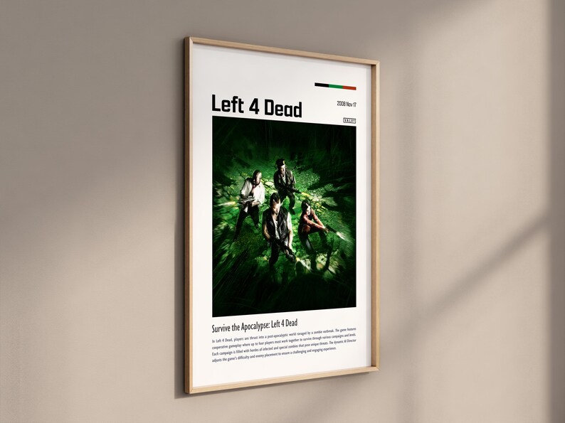 Left 4 Dead Poster, Gaming Room Poster, Gaming Wall Poster, Gaming ...