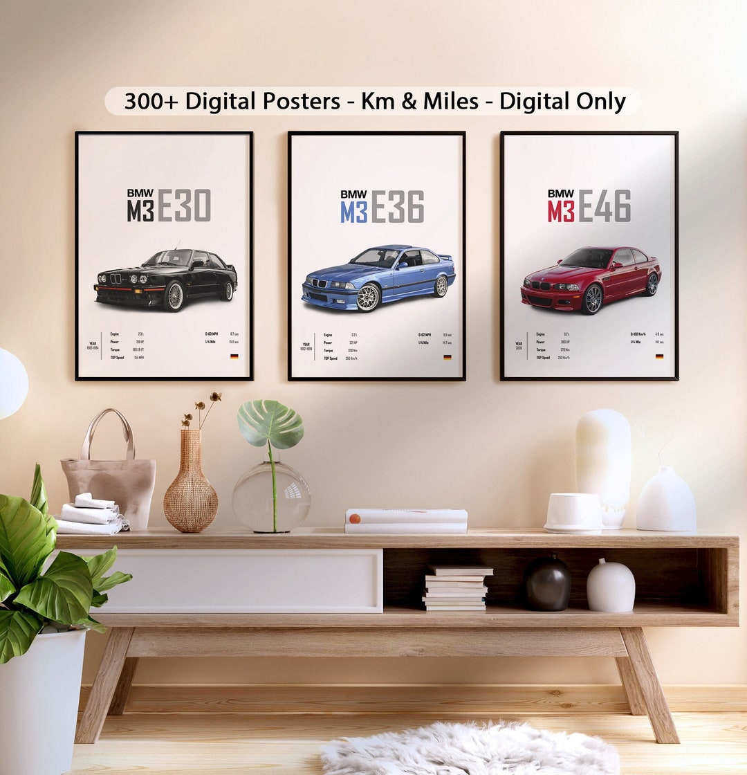 BMW M3 Evolution Poster Set: E30, E36, E46 (digital Download) - Etsy