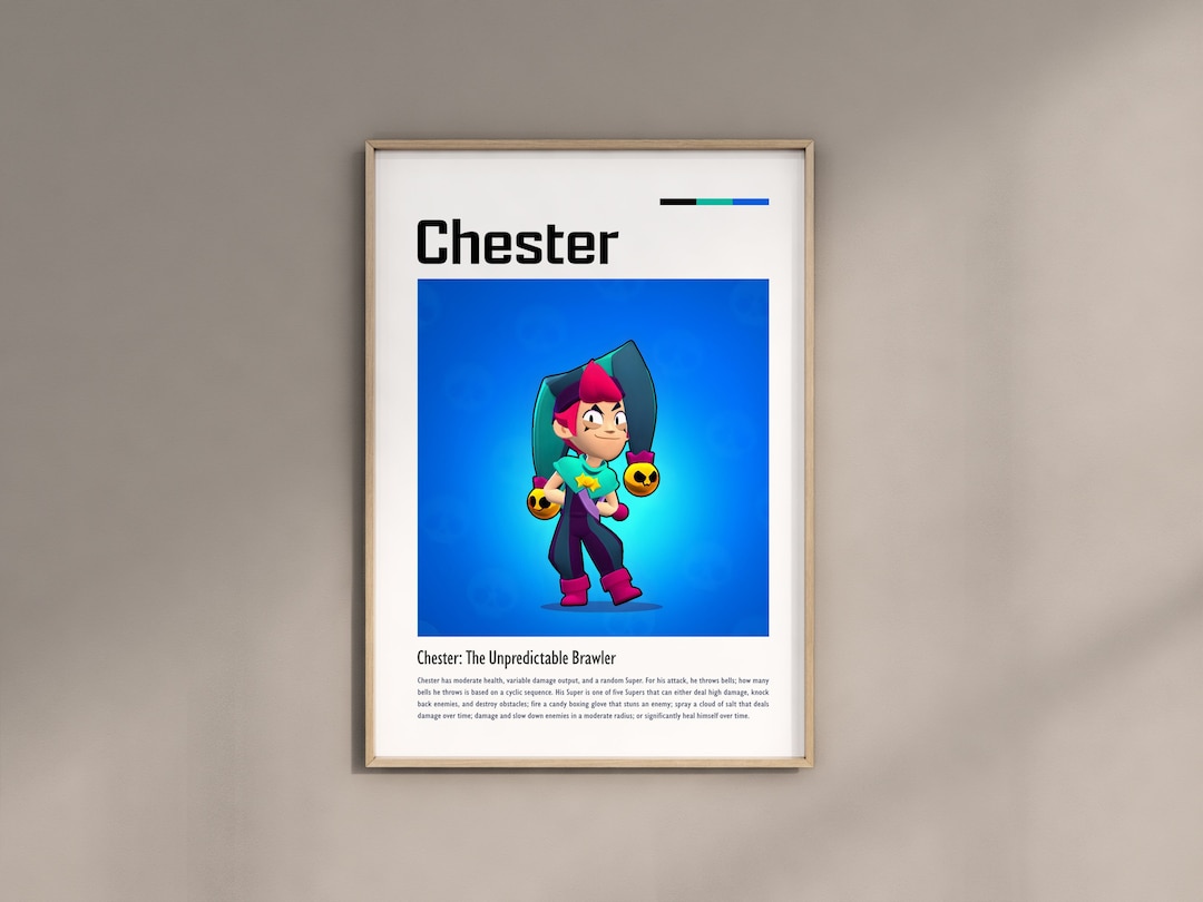 Chester Brawl Stars Edgar Digital Poster Brawl Stars Clipart Brawl ...