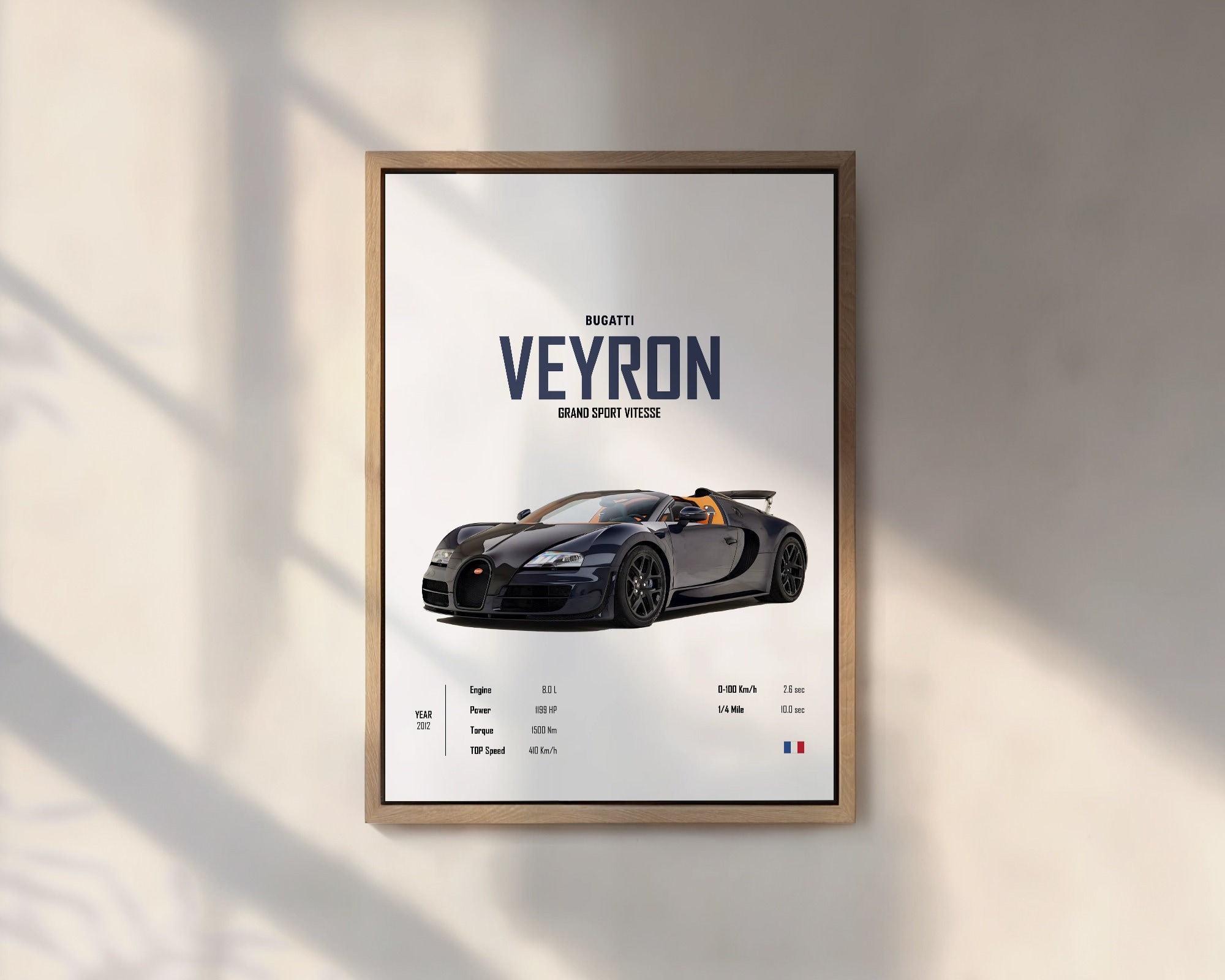 Bugatti Veyron Car Poster Digital Download A1-A4 Prints Car Portrait ...