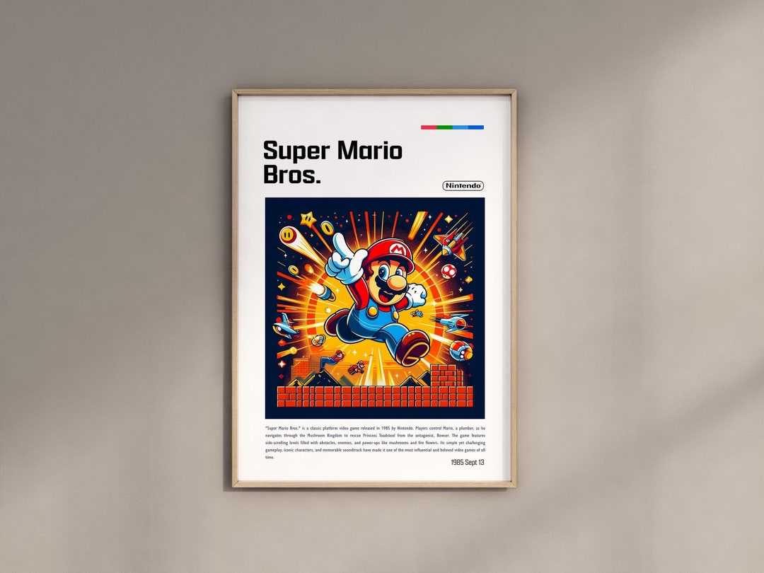 Super Mario Poster Sonic, Gaming Room Poster, Gaming Wall Poster ...