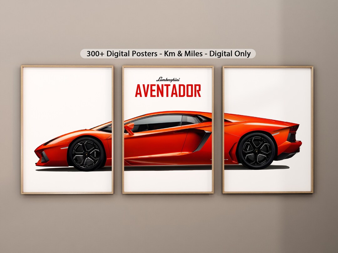 Lambo Aventador Car Poster Set: Husband Room Decor (digital Download ...