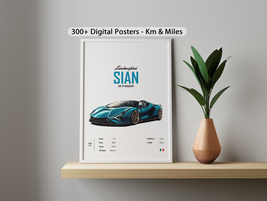 Poster Lambo Sian FKP 37 Lamborghini 2022 Car Poster Digital Download ...