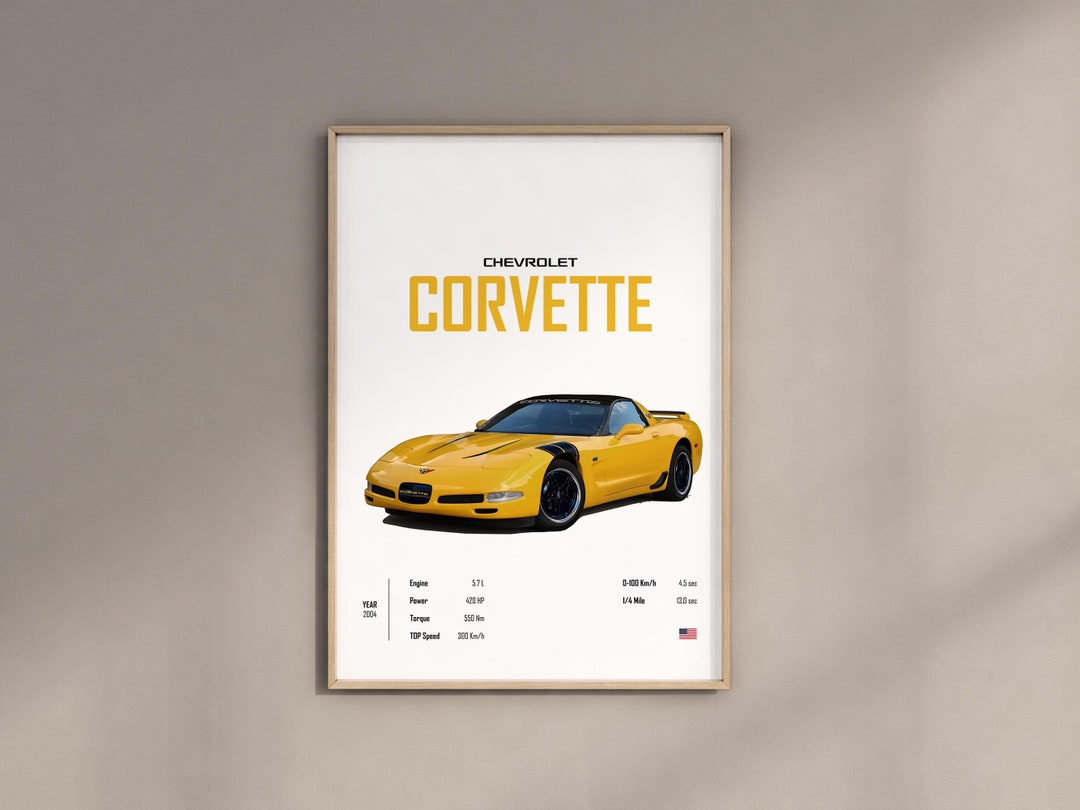 Chevrolet Corvette C5 Car Poster: Kids Room Decor (digital Download) - Etsy