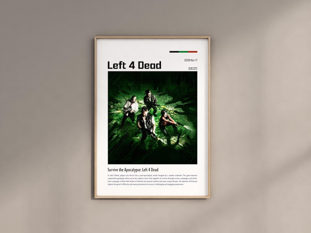 Left 4 Dead Poster, Gaming Room Poster, Gaming Wall Poster, Gaming ...