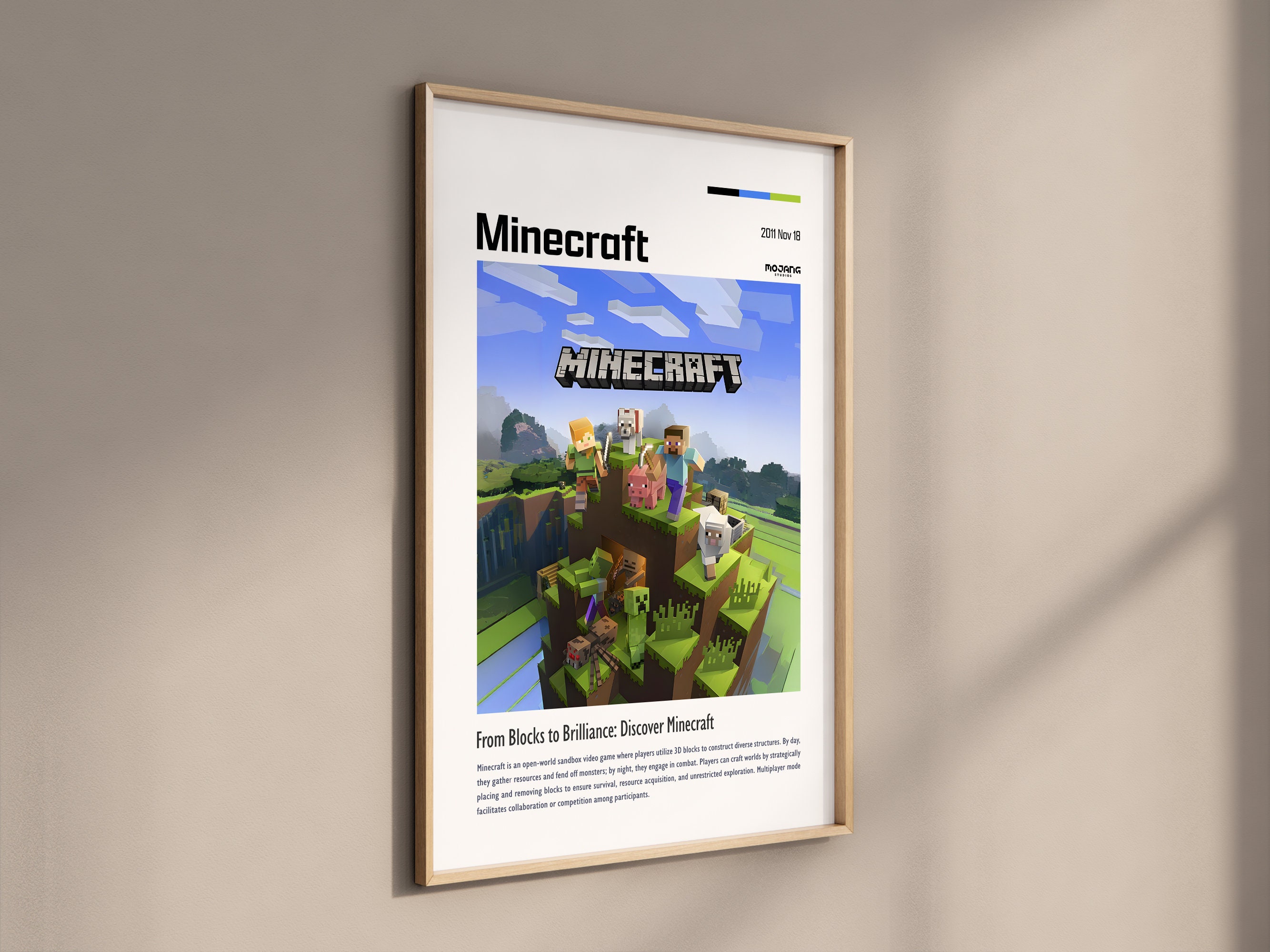 Minecraft Poster Gaming Room Poster Print Game Video Games Digital ...