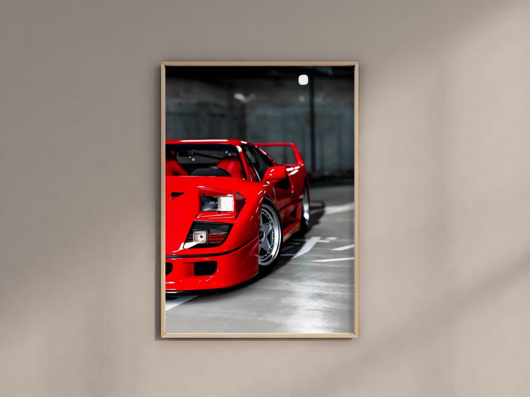 Ferrari F40 Car Poster: Automotive Portrait Art (digital Download) - Etsy