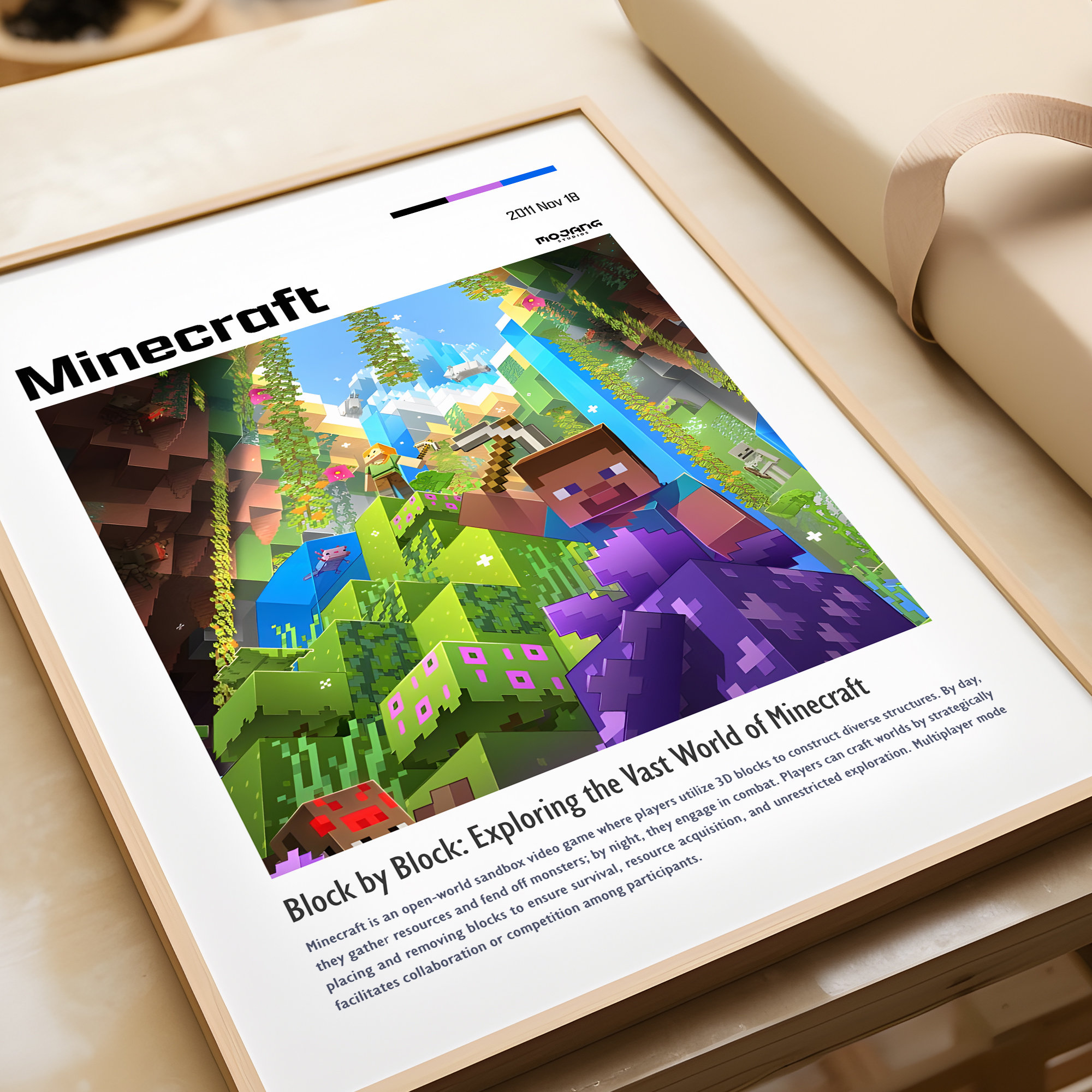 Minecraft Poster Gaming Room Poster Print Game Video Games Digital ...