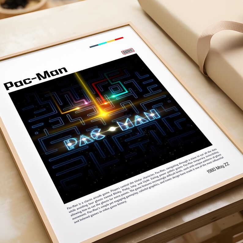 Pac Man Pacman Poster, Gaming Room Poster, Gaming Wall Poster, Gaming ...