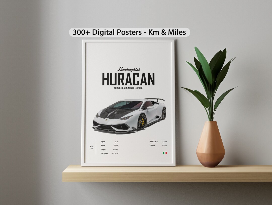 Lamborghini Huracan Poster Digital Download Hyper Car Poster Super Car ...