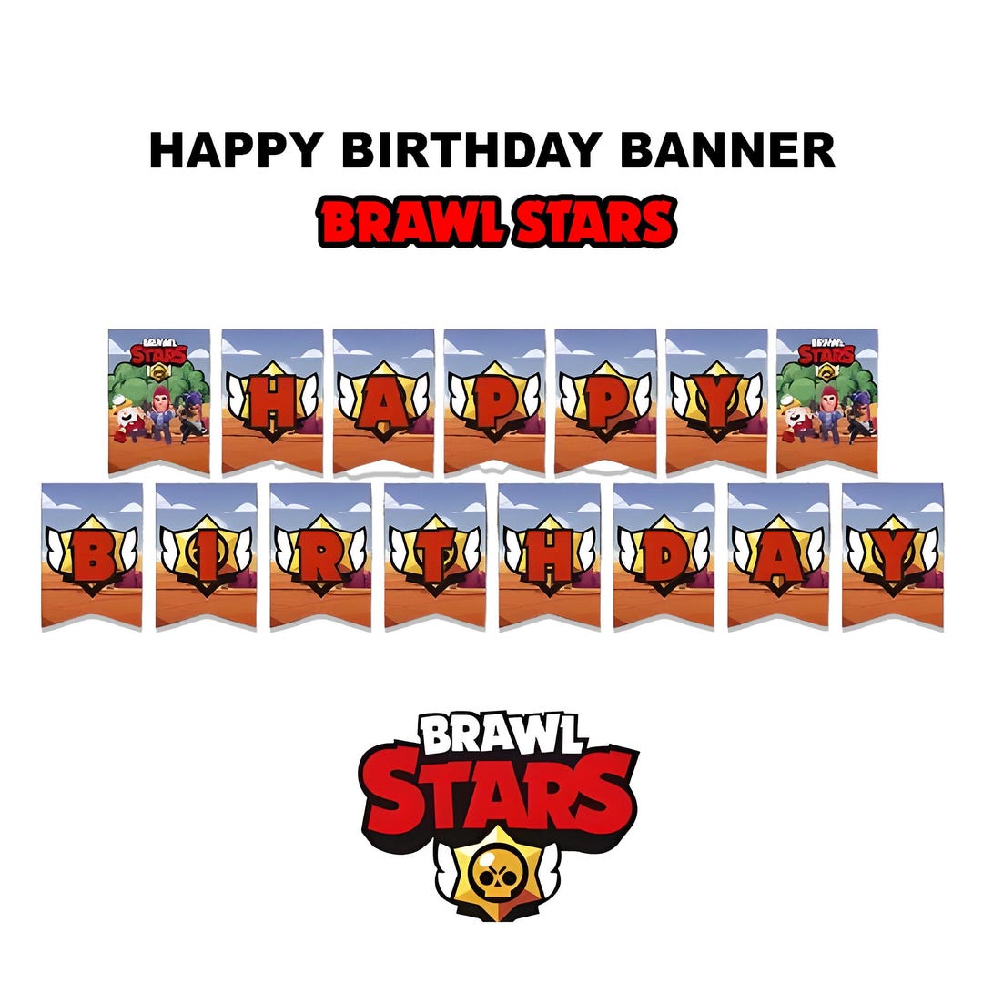Happy Birthday Banner Brawl Stars Digital Digital Poster Invitation ...